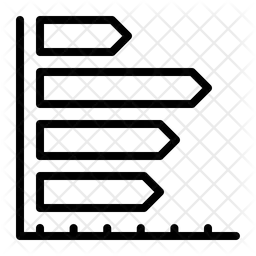 Horizontal Chart Icon - Download in Line Style