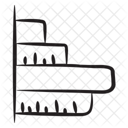 Horizontal Line Graph Icon - Download in Doodle Style
