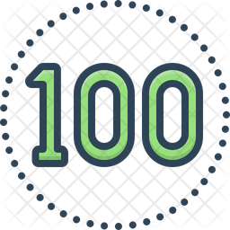 Hundred Icon - Download in Colored Outline Style