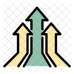 Increase Arrow Icon - Download in Colored Outline Style