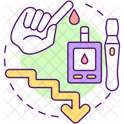 Insulin level decrease Icon - Download in Colored Outline Style