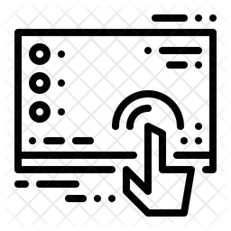 Interactive Display Icon - Download in Line Style