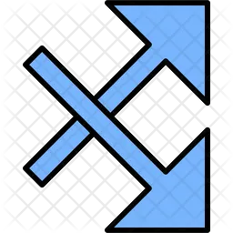 Intersect Arrow Icon Download In Colored Outline Style