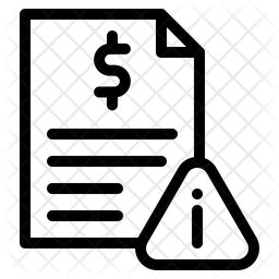 Invoice Warning Icon - Download in Line Style