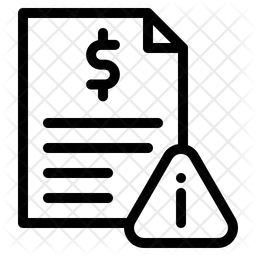 Invoice Warning Icon - Download in Line Style