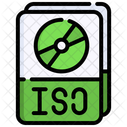 Iso File Icon - Download in Colored Outline Style