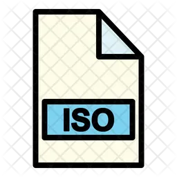 Iso File Icon - Download in Colored Outline Style