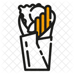 Kebab doner Icon - Download in Colored Outline Style