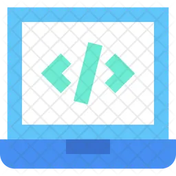 Laptop Coding Icon - Download in Flat Style