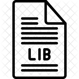 Lib File Icon - Download in Line Style