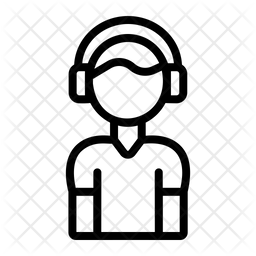 Listener Icon - Download in Line Style