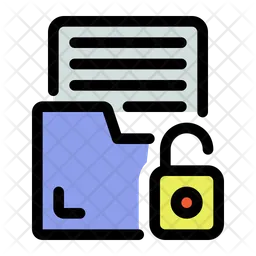 Lock File Folder Icon - Download in Colored Outline Style