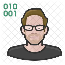Male Computer Programmer Icon - Download in Colored Outline Style