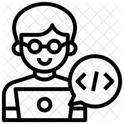 Male Programmer Icon - Download in Line Style