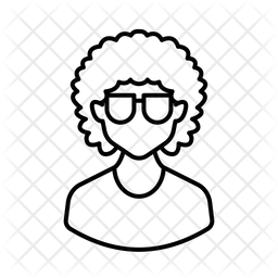 Man Wavy Hair Glasses Avatar Icon - Download in Line Style