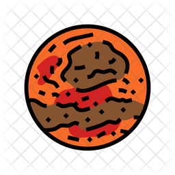 Mars Planet Icon - Download in Colored Outline Style