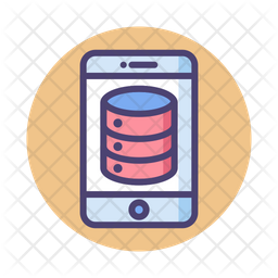 Mobile Database Icon - Download in Colored Outline Style