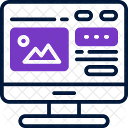 Monitor Screen Icon - Download in Line Style