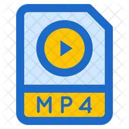 Mp4 Icon - Download in Colored Outline Style