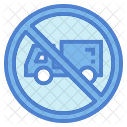 No Heavy Vehicles Icon - Download in Colored Outline Style