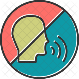 No Talking Icon - Download in Colored Outline Style