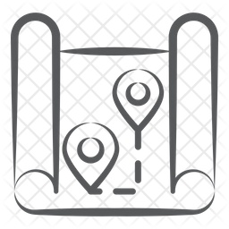 Paper Map Icon - Download in Doodle Style