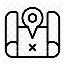 Paper Map Icon - Download in Line Style