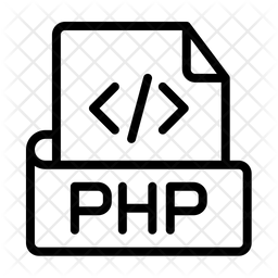 Php File Icon - Download in Line Style