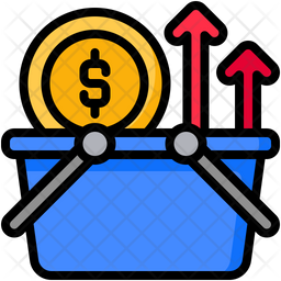 Price Increase Icon - Download in Colored Outline Style