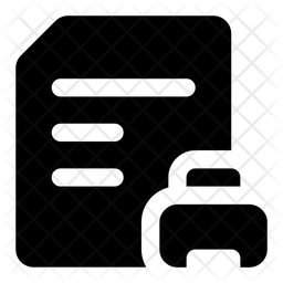 Print File Icon - Download in Glyph Style