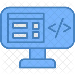 Program coding Icon - Download in Colored Outline Style