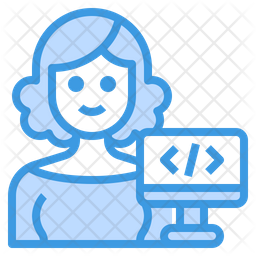 Programmer Icon - Download in Colored Outline Style