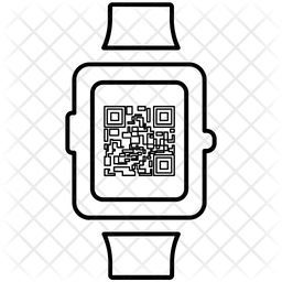 Qr Code Smart Watch Icon - Download in Line Style