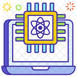 Quantum Computing Icon - Download in Colored Outline Style