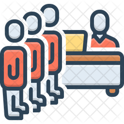 Queue Icon - Download in Colored Outline Style