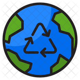 Recycle Earth Icon - Download in Colored Outline Style