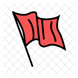 Red Flag Icon - Download in Colored Outline Style