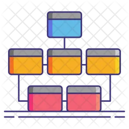 Relational Data Model Icon - Download in Colored Outline Style