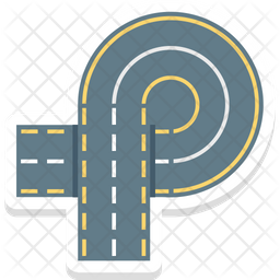 Road Intersection Icon - Download in Colored Outline Style