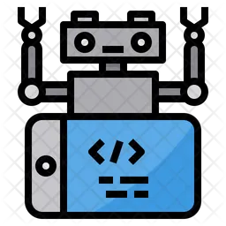 Robot Coding Icon - Download in Colored Outline Style