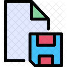 Save File Icon - Download in Colored Outline Style