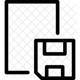 Save File Icon - Download in Line Style