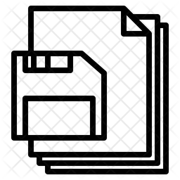 Save Files Icon - Download in Line Style