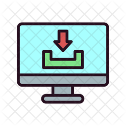 Save To Desktop Icon - Download in Colored Outline Style