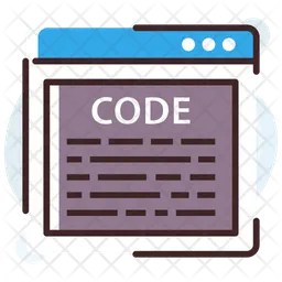 Source Code Icon - Download in Colored Outline Style