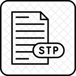 Step D Cad File Icon - Download in Line Style