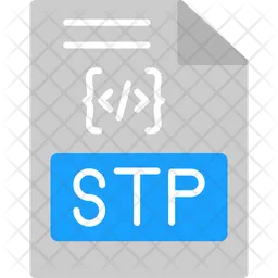 Stp File Formats Icon - Download in Flat Style