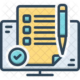 Summary Icon - Download in Colored Outline Style
