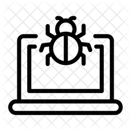 System Bug Icon - Download in Line Style