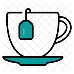 Teacup Icon - Download in Colored Outline Style